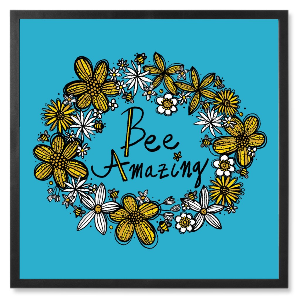 Bee Amazing - Yellow and Blue Photo Tile | Shutterfly