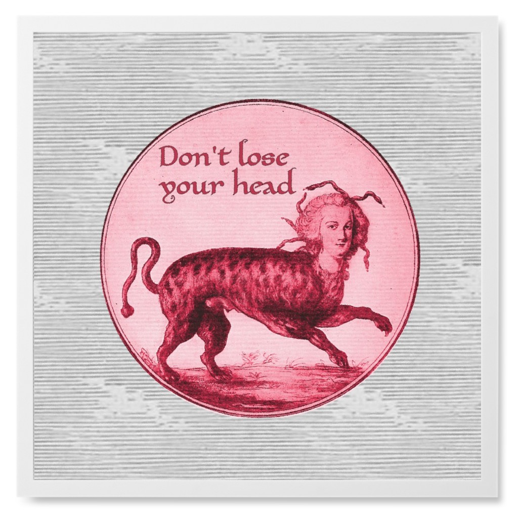 Don't Lose Your Head - Gray and Red Photo Tile | Shutterfly