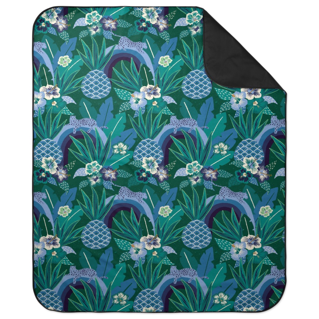 Tropical Fantasy - Blue Green Picnic Blanket | Shutterfly