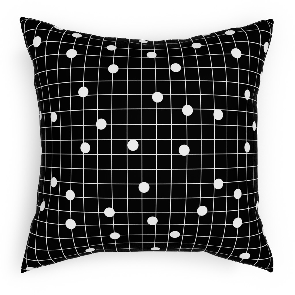 Dot Line - Black and White Outdoor Pillow | Shutterfly