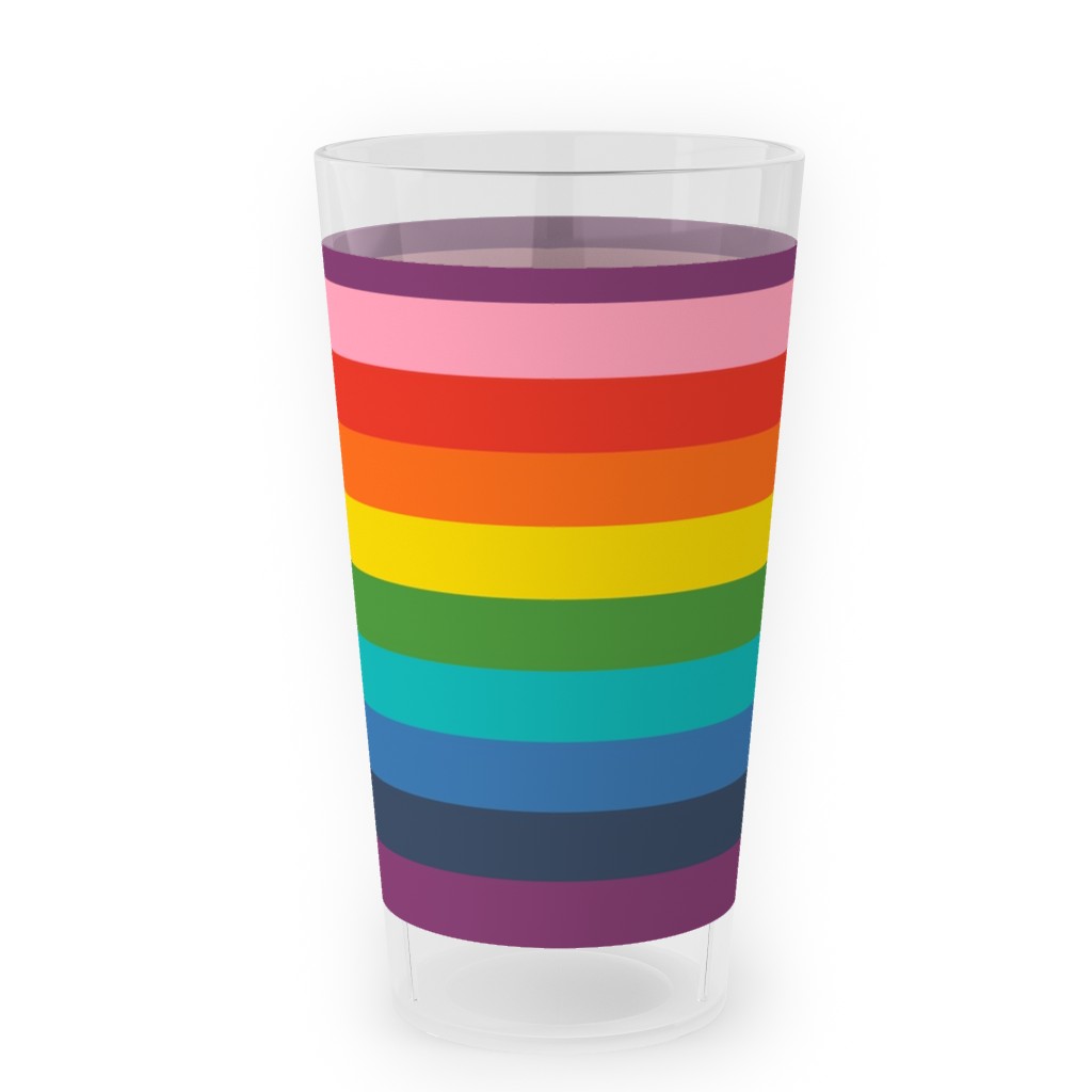 Colorful Live - Rainbow Stripe Outdoor Pint Glass | Shutterfly