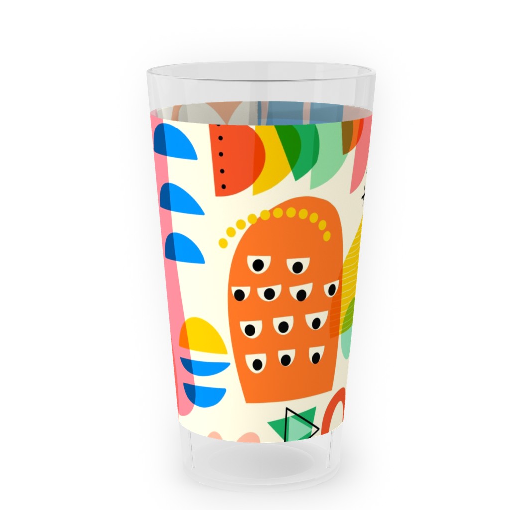 Abstract Shapes Fun Collage - Multi Outdoor Pint Glass | Shutterfly