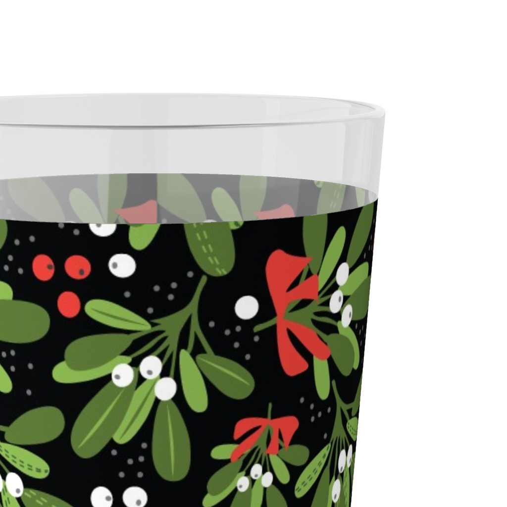 Mistletoe Night on Black Outdoor Pint Glass | Shutterfly