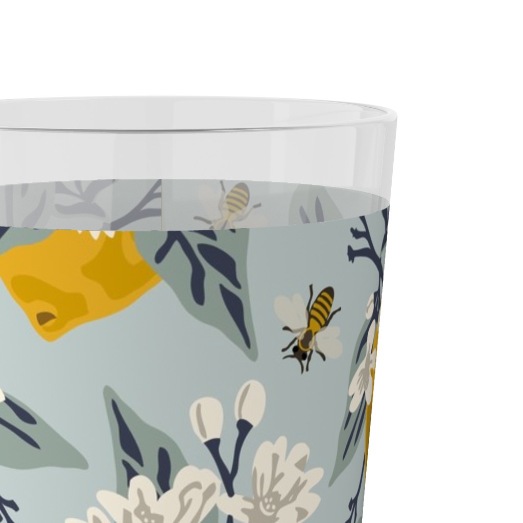 Bees, Blossoms & Lemons - Blue Outdoor Pint Glass | Shutterfly