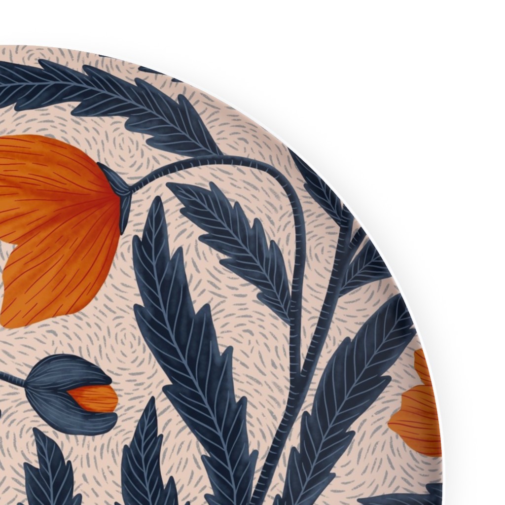 Poppy Flower - Blue & Orange Plates | Shutterfly