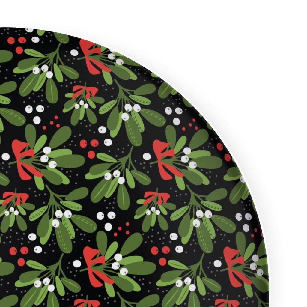 Mistletoe Night on Black Plates | Shutterfly