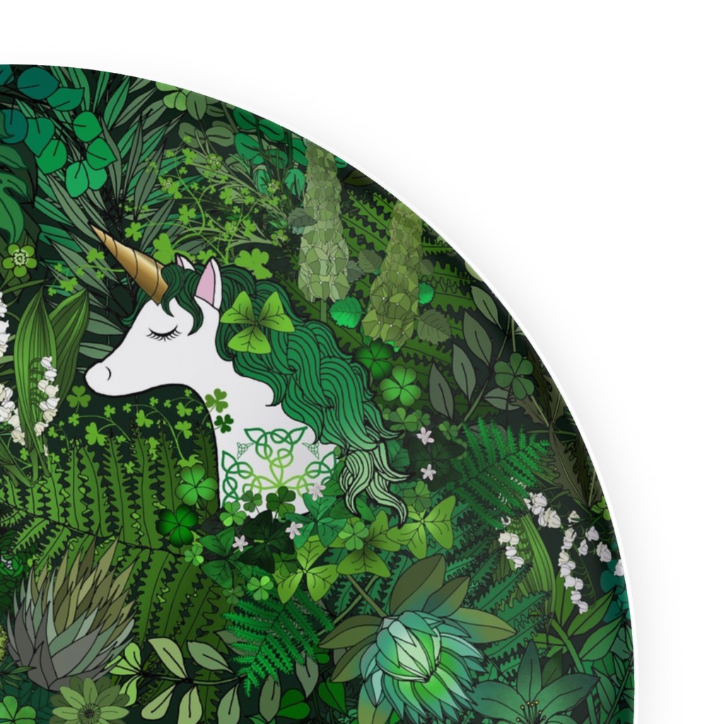 Irish Unicorn in a Green Garden Plates | Shutterfly