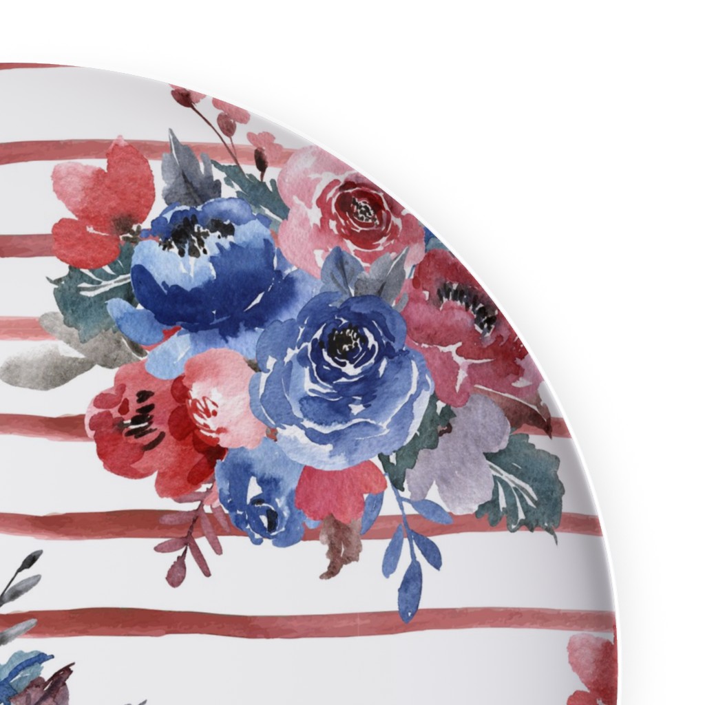 Freedom Florals With Red Stripes - Multi Plates | Shutterfly