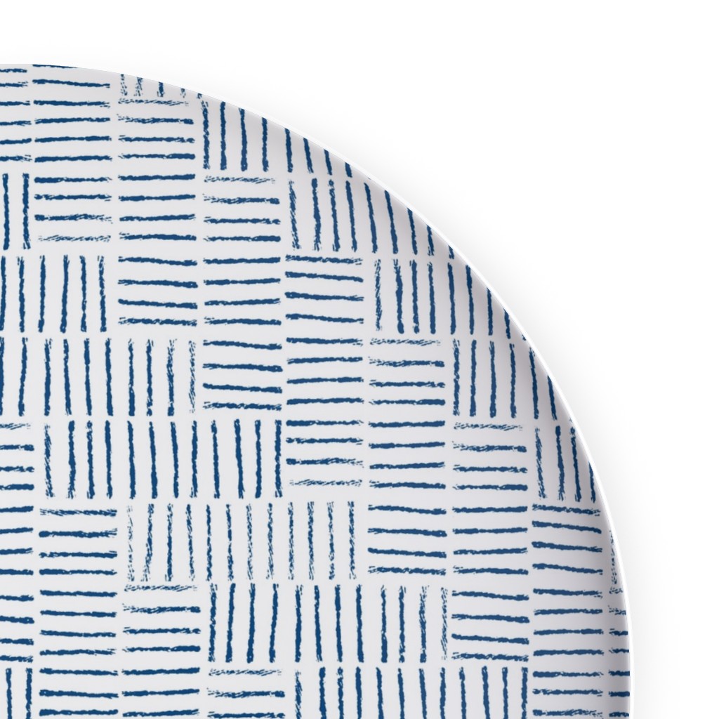 Herringbone String - White & Classic Blue Plates | Shutterfly