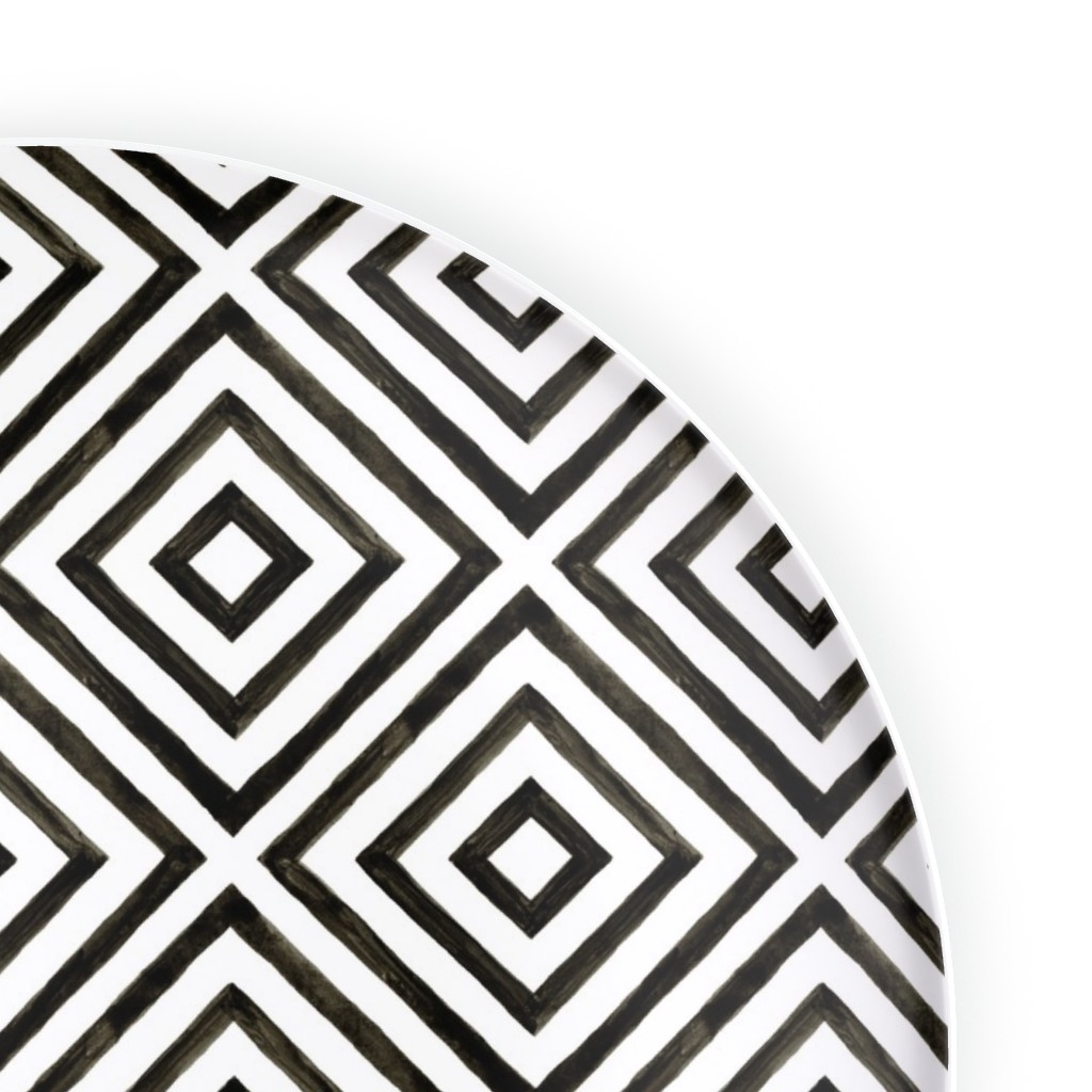 Diamond Pattern - Black and White Salad Plate | Shutterfly