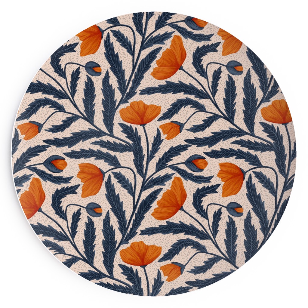 Poppy Flower - Blue and Orange Salad Plate | Shutterfly