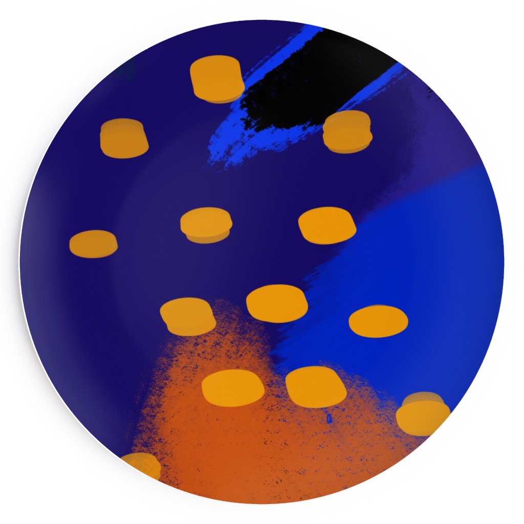 Painterly Navy Brush Stokes Salad Plate | Shutterfly