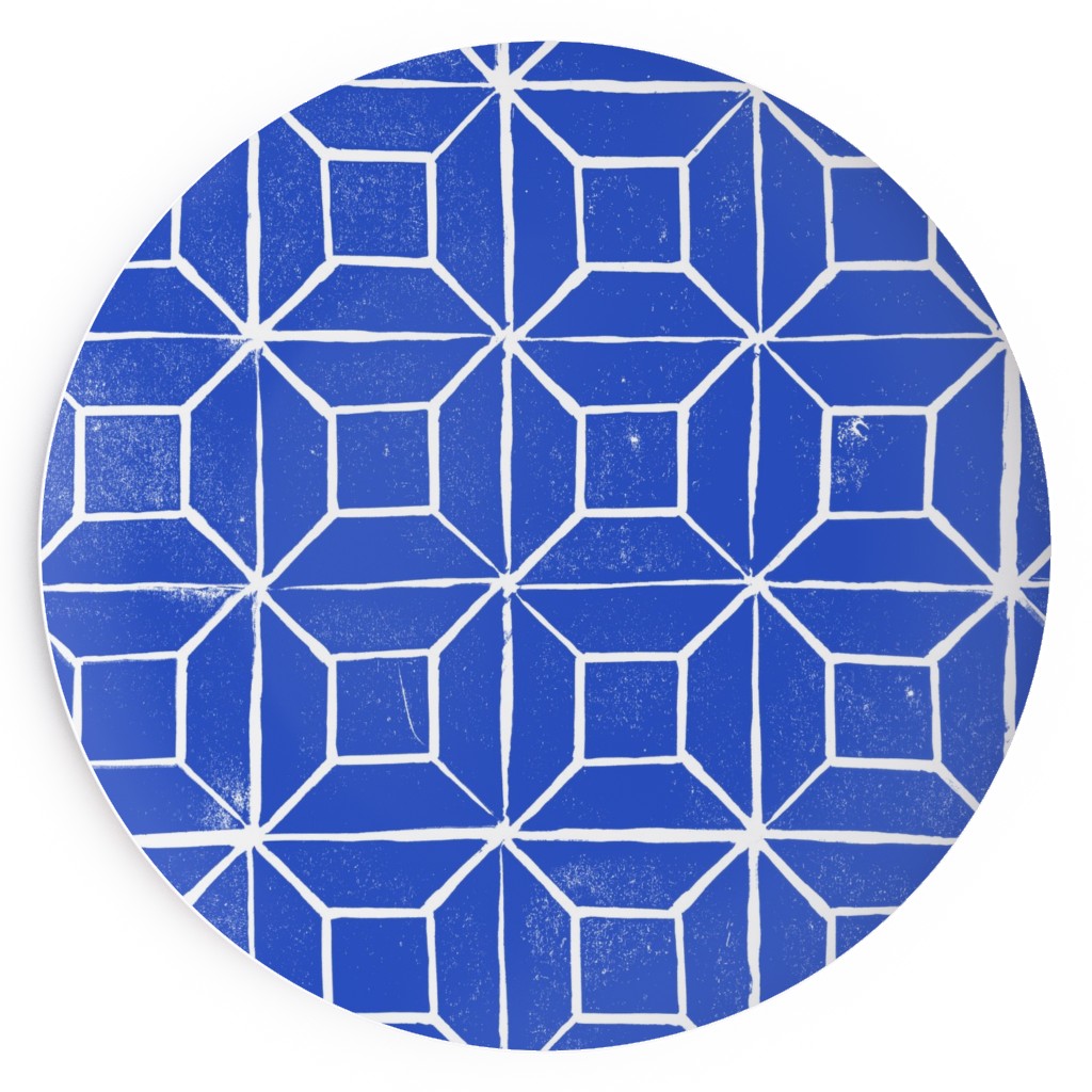 Geometric Lino - Cobalt Salad Plate | Shutterfly
