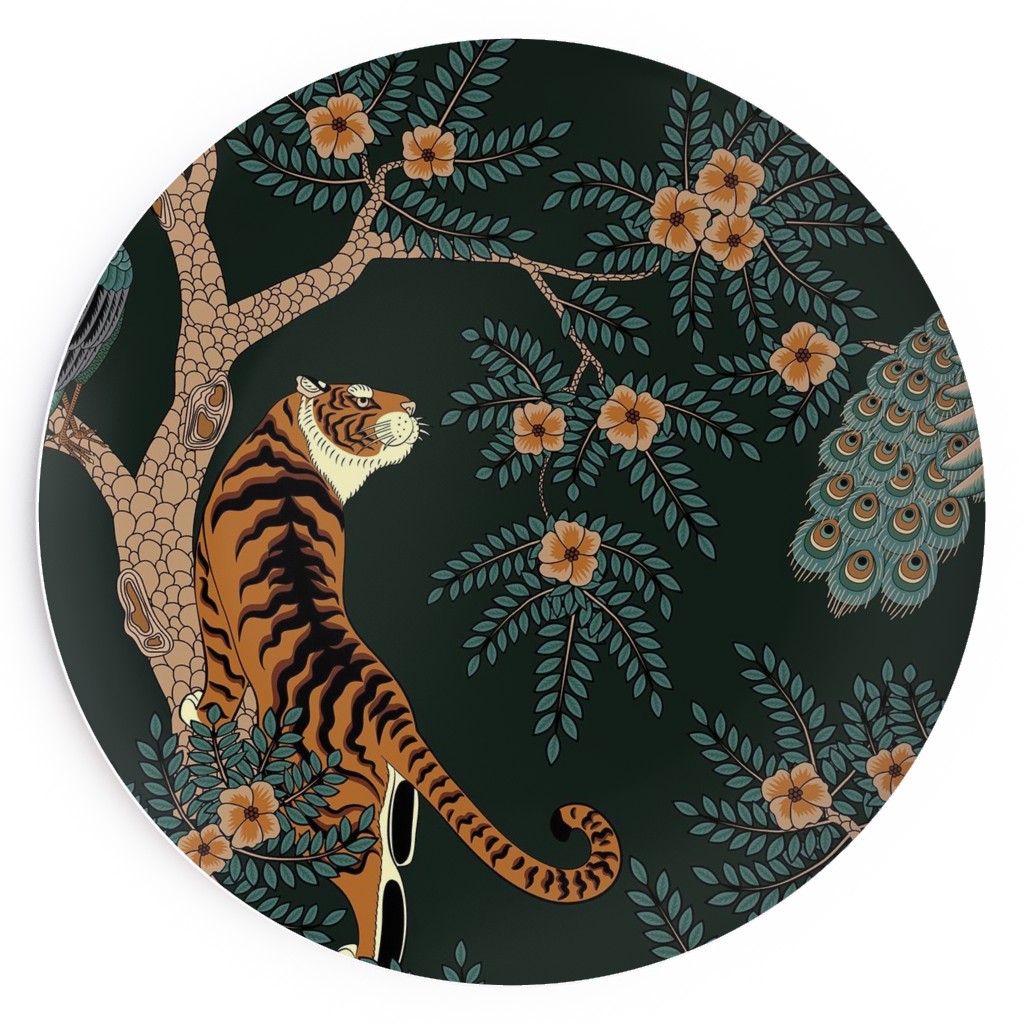 Tiger and Peacock - Dark Salad Plate | Shutterfly
