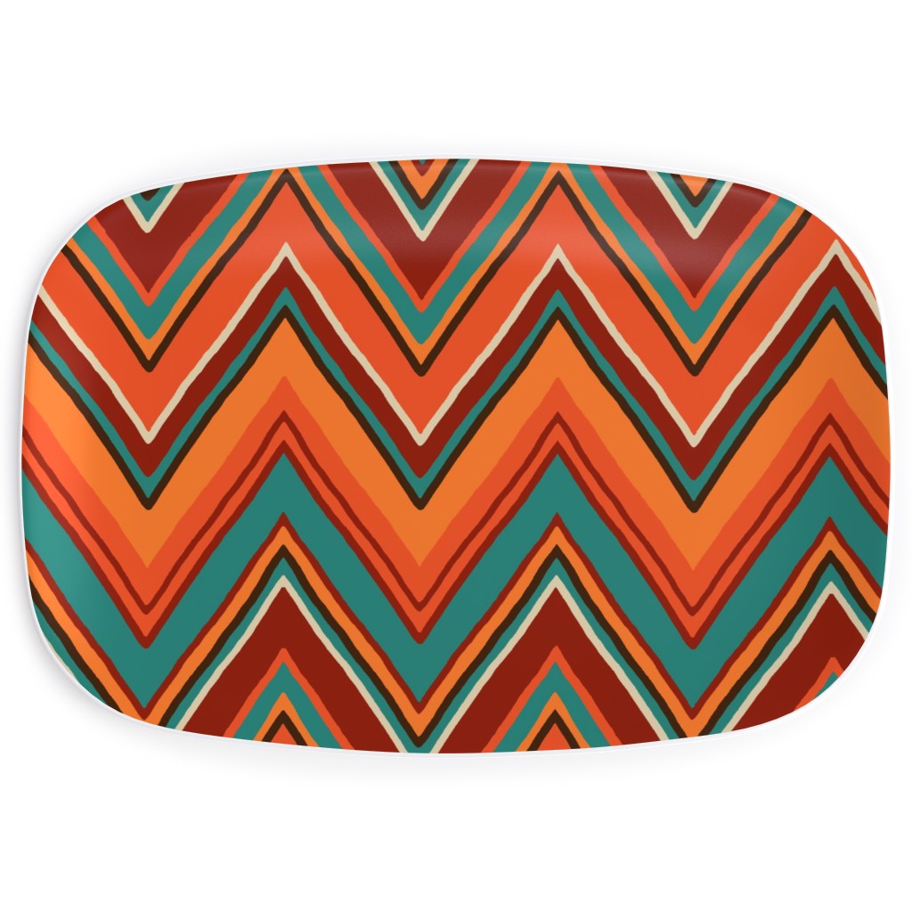 Chevron - Orange and Teal Serving Platter | Shutterfly