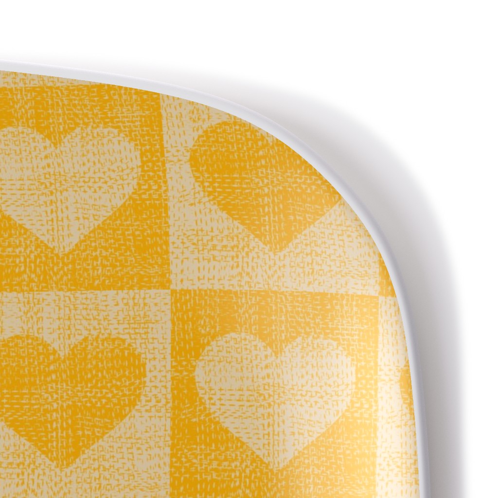 Love Hearts Check - Yellow Serving Platter | Shutterfly
