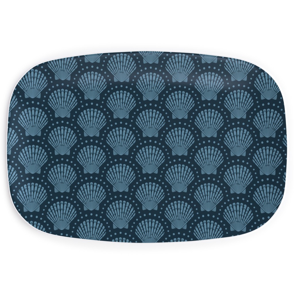 Pretty Scallop Shells - Navy Blue Serving Platter | Shutterfly
