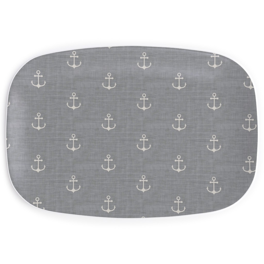 Anchor - Ivory on Light Grey Texture Serving Platter | Shutterfly