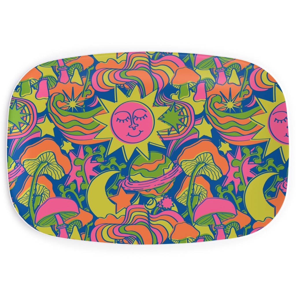 Psychedelic Daydream - Blue and Neon Serving Platter | Shutterfly