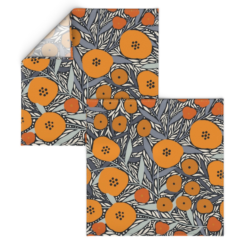 Eloise Floral - Orange Cloth Napkin | Shutterfly