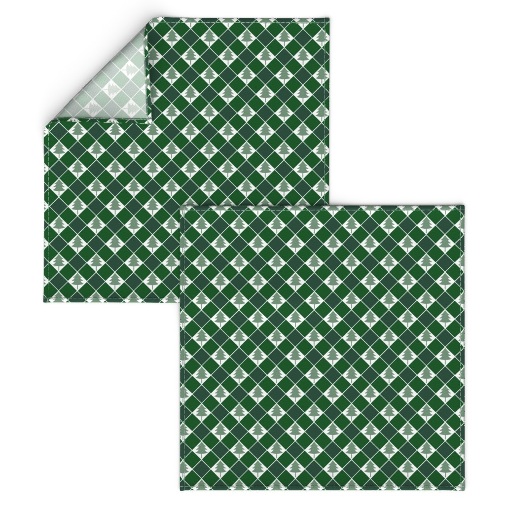 Christmas Tree Checkers - Green Cloth Napkin | Shutterfly