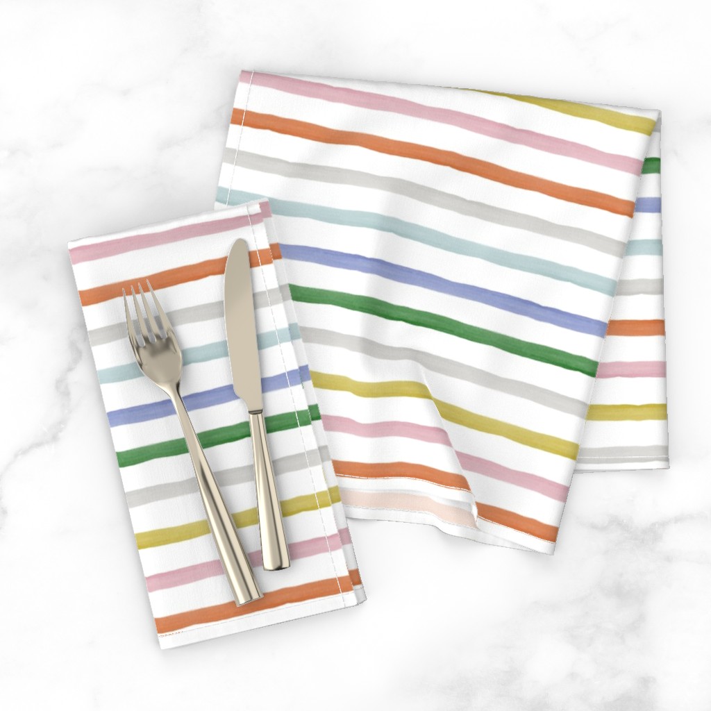 Rainbow Stripes Watercolor Cloth Napkin | Shutterfly