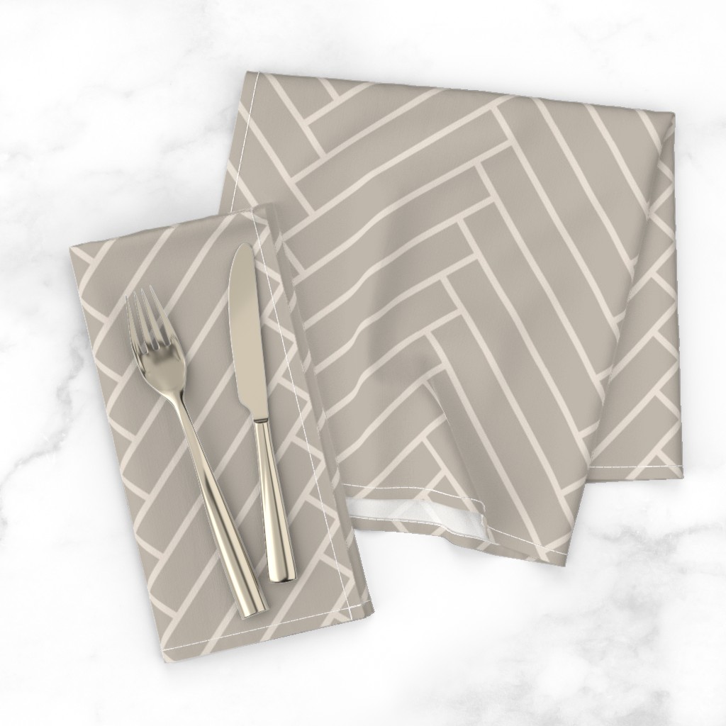 Herringbone - Greige Cloth Napkin | Shutterfly