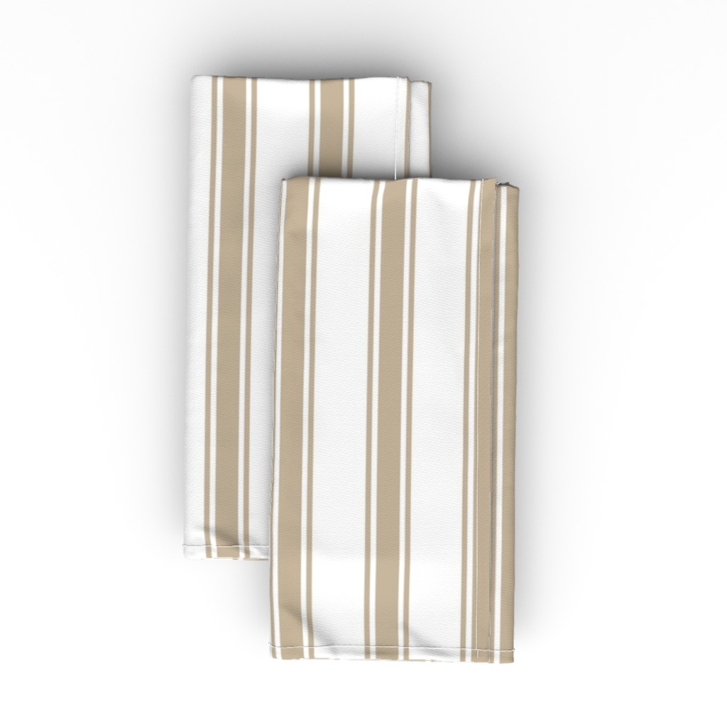 Farmhouse Ticking Stripe - Tan Cloth Napkin | Shutterfly