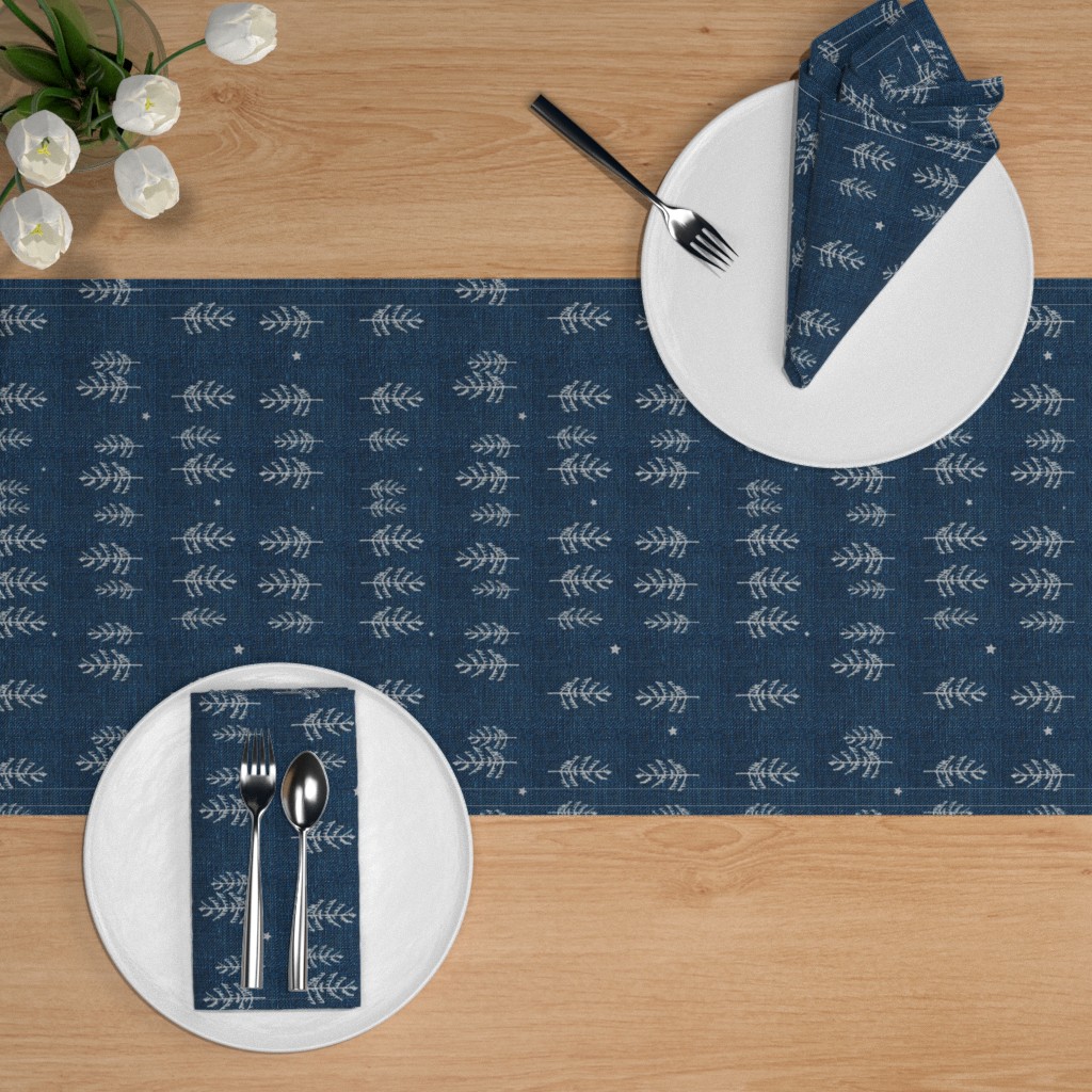 Arctic Night Forest - Navy Table Runner | Shutterfly