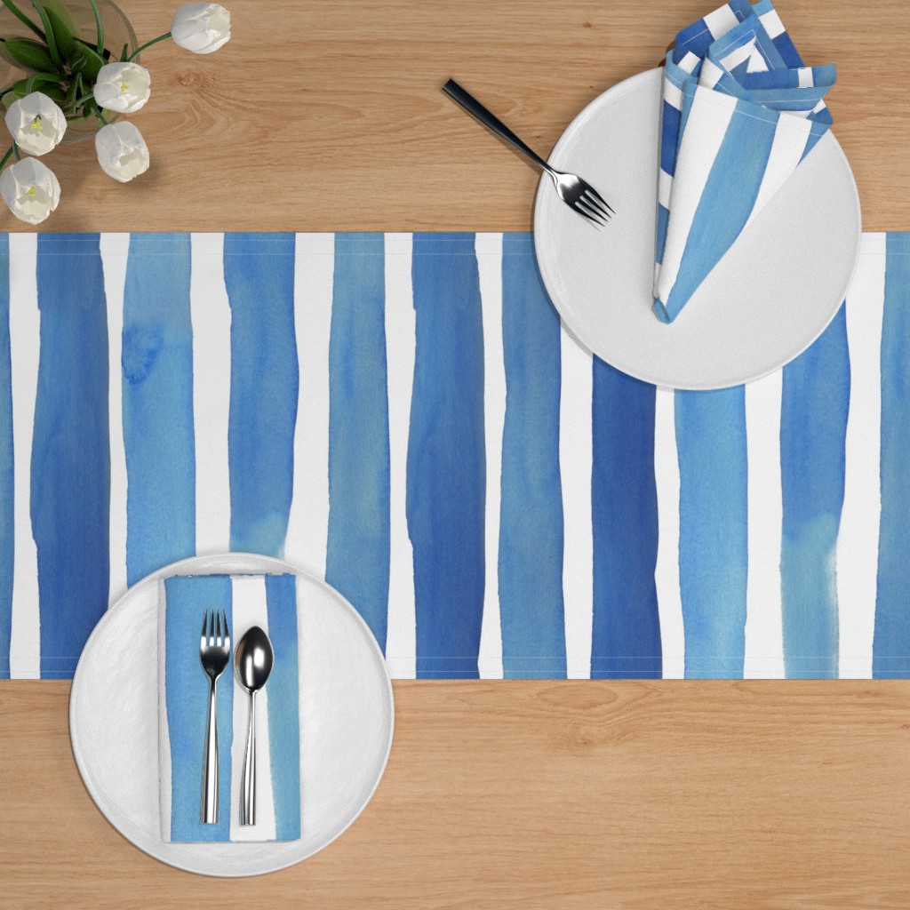 Ella Stripes - Blue Table Runner | Shutterfly