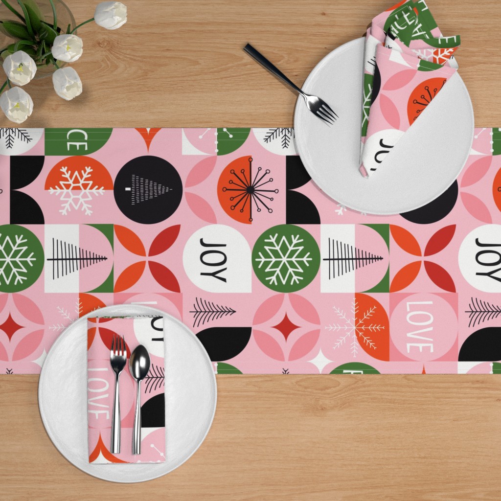 Mid Century Modern Christmas Table Runner | Shutterfly