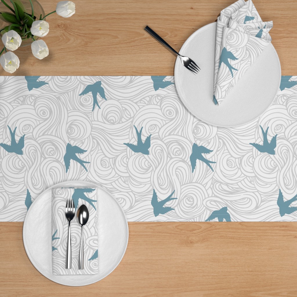 Ocean Flight in Overcast Calm and Sea Table Runner | Shutterfly