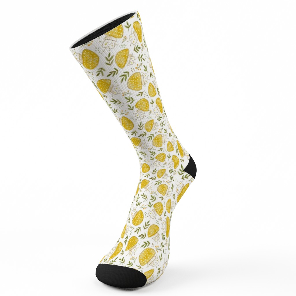 the Happiest Little Mushrooms - Yellow Custom Socks | Shutterfly