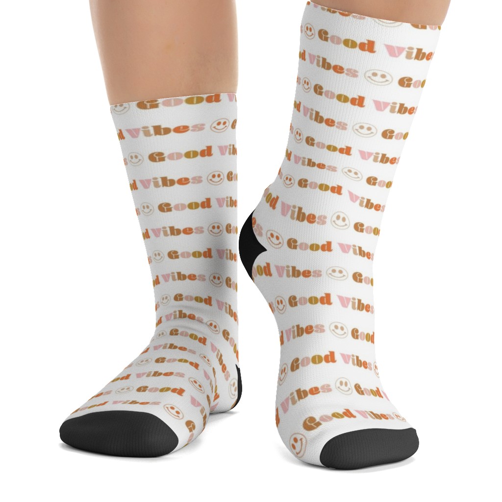 Good Vibes - Neutral Custom Socks | Shutterfly