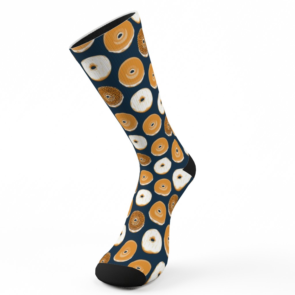 Bagel Breakfast Food - Blue Custom Socks | Shutterfly