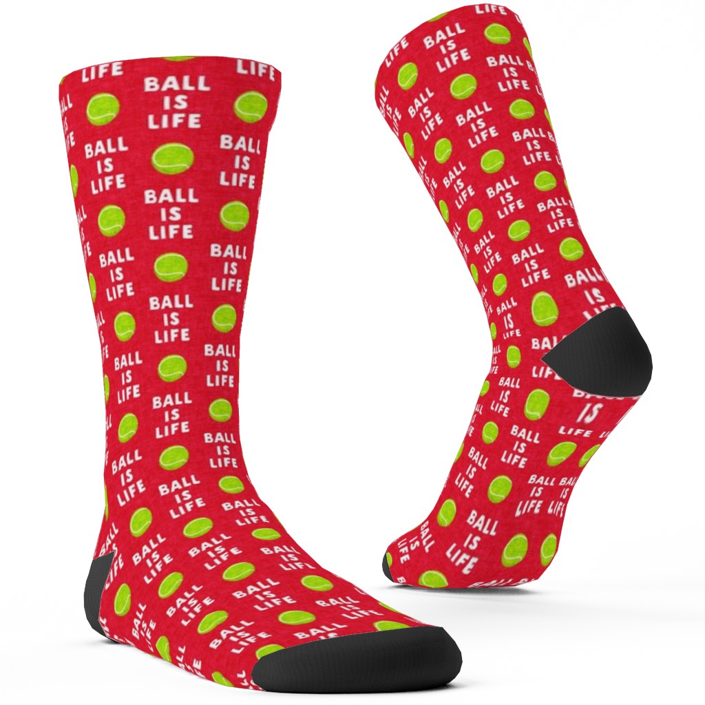 Ball Is Life - Tennis Ball - Red Custom Socks | Shutterfly