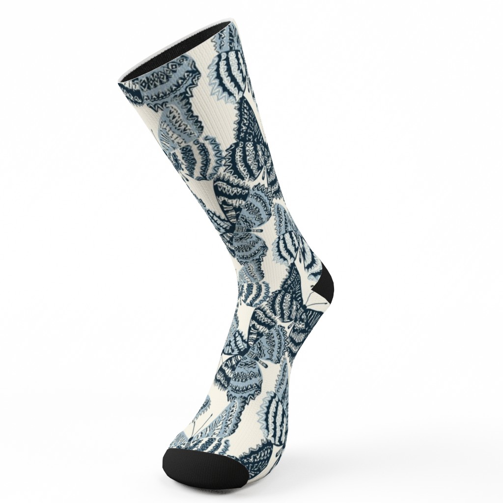 Butterfly - Hand Drawn - Blue Custom Socks | Shutterfly