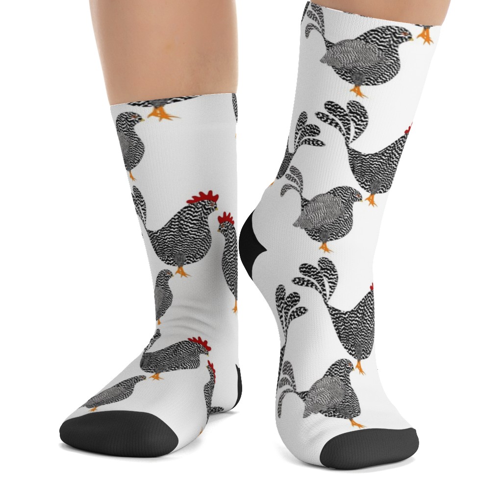 Chick Chick Chickens - Black and White Custom Socks | Shutterfly
