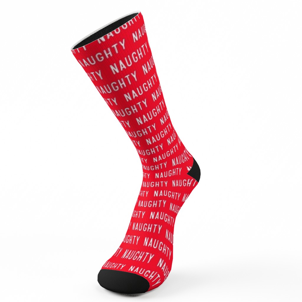 Naughty - Red Custom Socks | Shutterfly