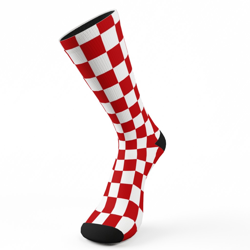 Checkerboard - Red and White Custom Socks | Shutterfly