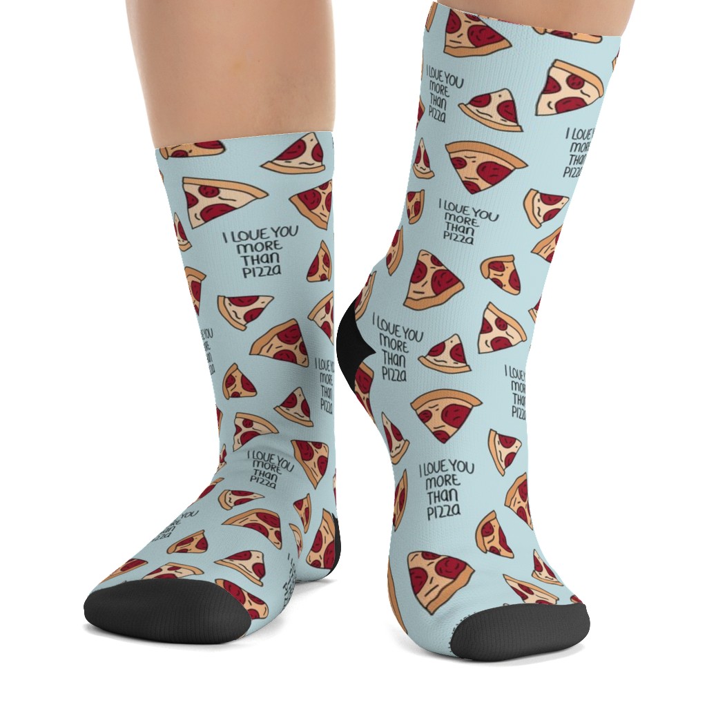 I Love You More Than Pizza Custom Socks | Shutterfly