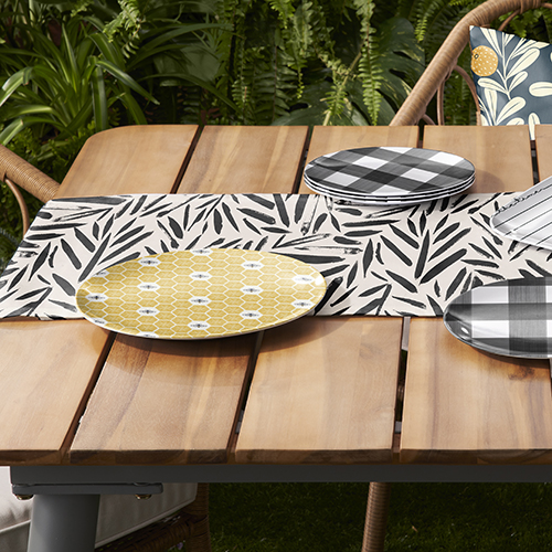 Watercolor Floral - Blue and Taupe Table Runner | Shutterfly