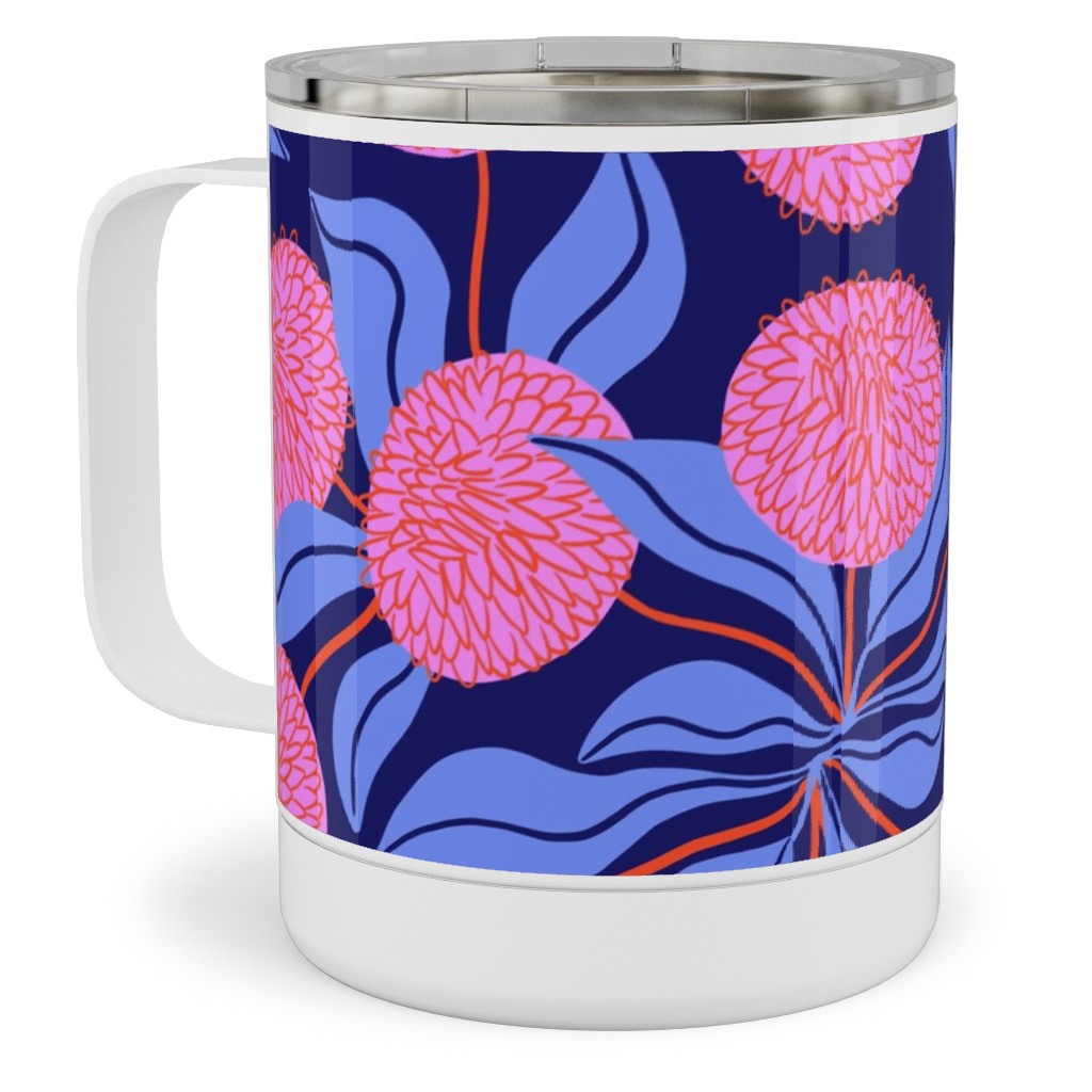 Marigold Pinwheels on Navy Stainless Steel Mug | Shutterfly