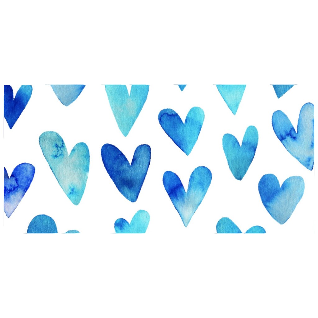 Blue Ombre Hearts - Blue Stainless Steel Water Bottle with Straw ...