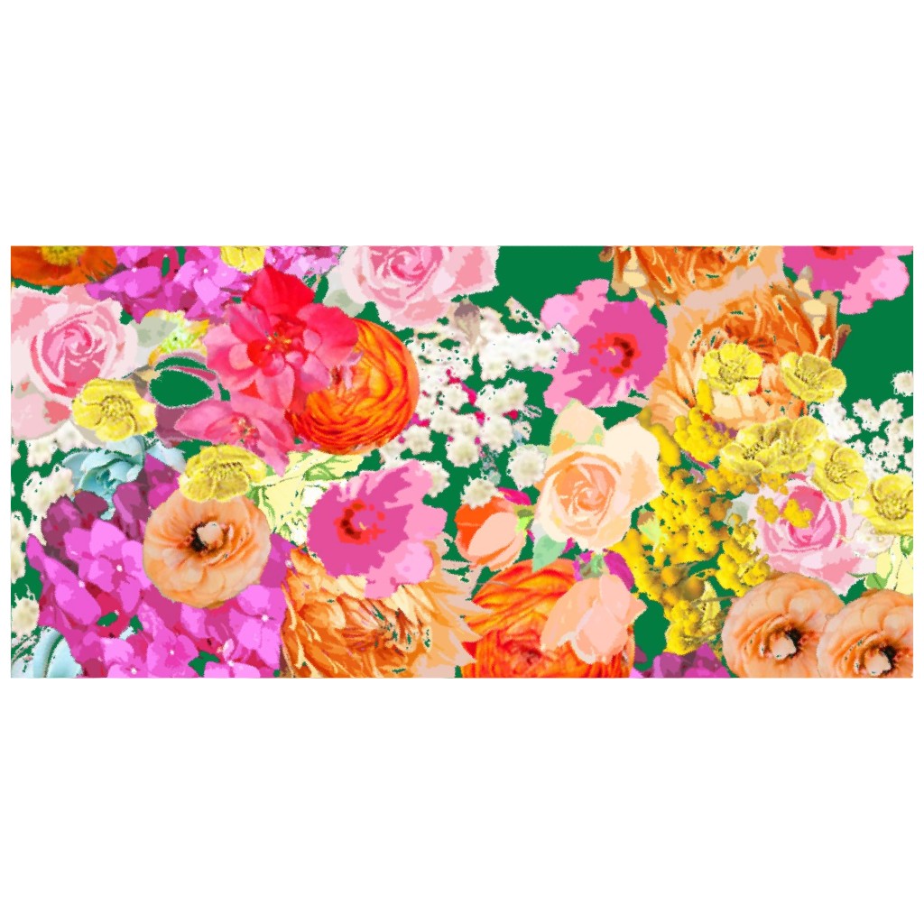 Summer Bright Floral - Kelly Green Stainless Steel Water Bottle with ...