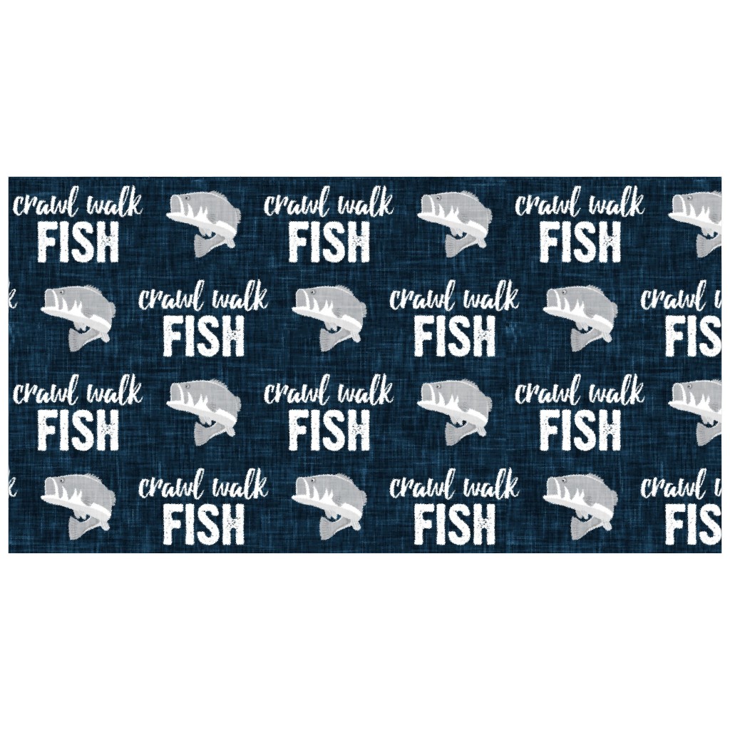 Crawl Walk Fish - Bass Fishing - Navy Blue and Grey Stainless Steel ...