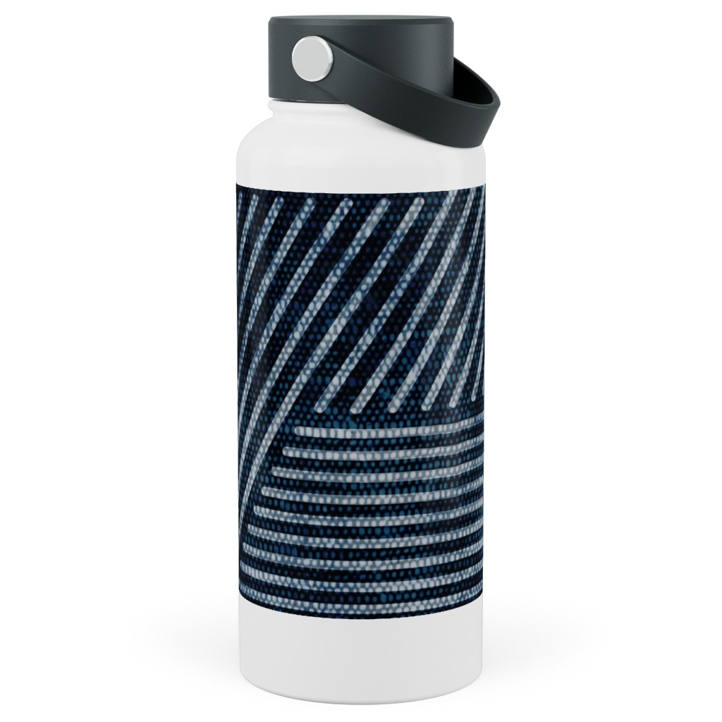 Cadence Triangles - Denim Stainless Steel Wide Mouth Water Bottle ...