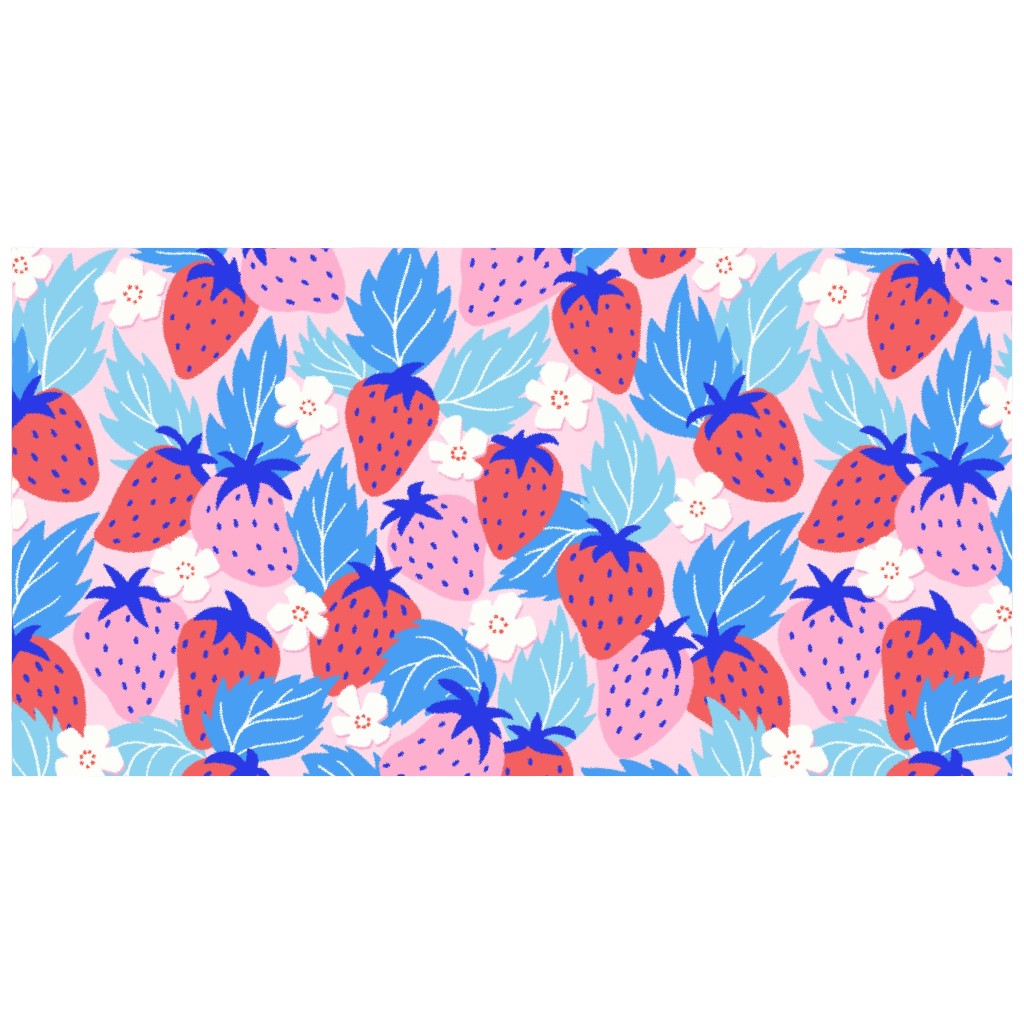Papercut Strawberries - Blue and Pink Stainless Steel Wide Mouth Water ...