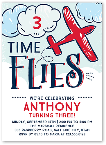Time Flies 5x7 Stationery Card by Sarah Hawkins Designs | Shutterfly