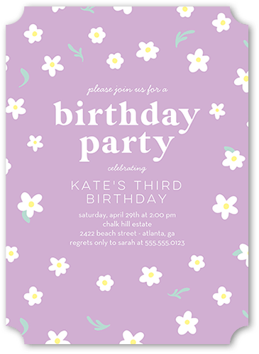 Purple Birthday Invitations | Shutterfly